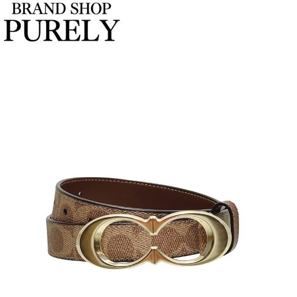 コーチ ベルト レディース COACH 小物 シグネチャー バックル ベルト XSサイズ CX061 IMXHE タン×ブラウン