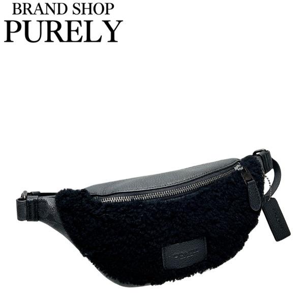 コーチ バッグ メンズ COACH ボディバッグ シグネチャー シアリング ワーレン ミニ ベルト バッグ CY884 JIO1U チャコール×ブラック