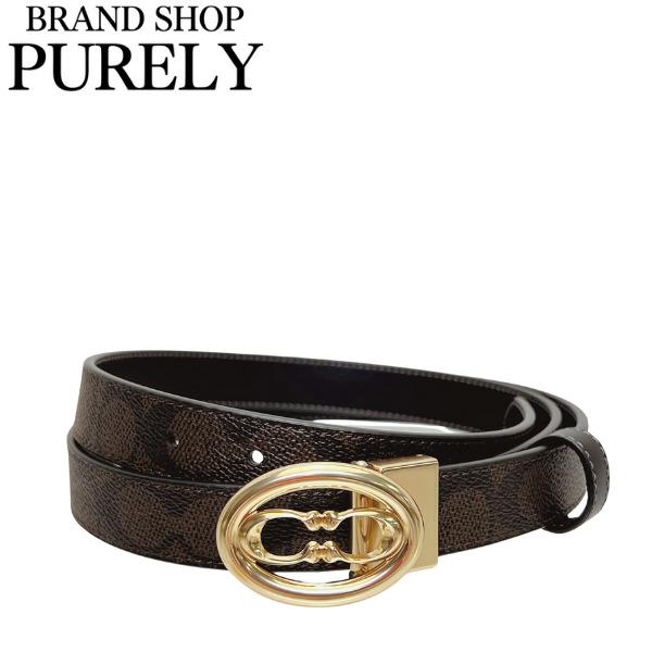 コーチ ベルト レディース COACH 小物 25MM シグネチャー バックル カット トゥ サイズ リバーシブル ベルト CZ196 IMXA7 ウォルナット×ブラック
