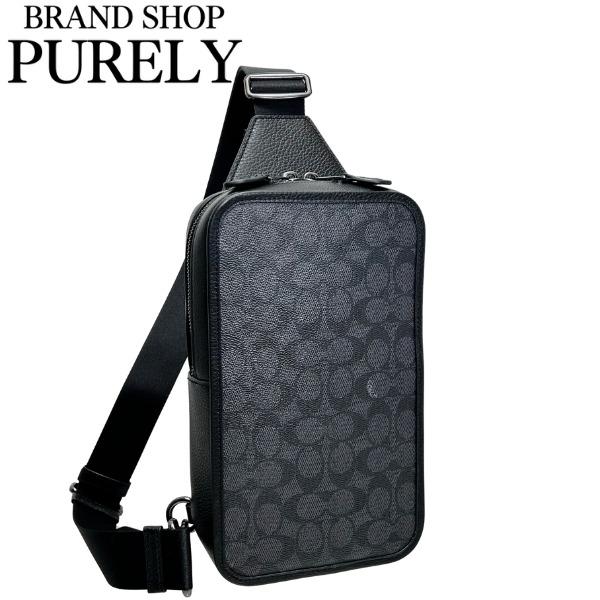 コーチ バッグ メンズ COACH ショルダーバッグ シグネチャー サリバン パック スリングパック CZ397 QBMI5 チャコール×ブラック