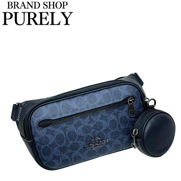 コーチ バッグ メンズ COACH ボディバッグ シグネチャー エリアス ベルト バッグ CZ400 QBN2V デニム×ミッドナイトネイビー