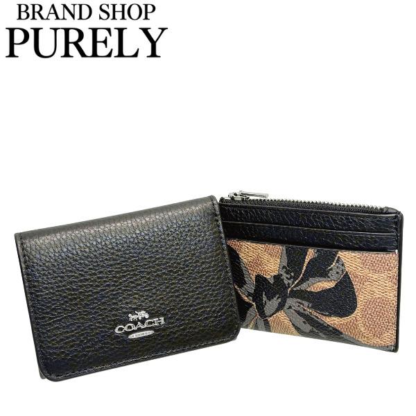 コーチ 財布 レディース COACH カードケース シグネチャー ボウ プリント カード ホルダー ウォレット CZ447 SVXB4 タン×ブラックマルチ