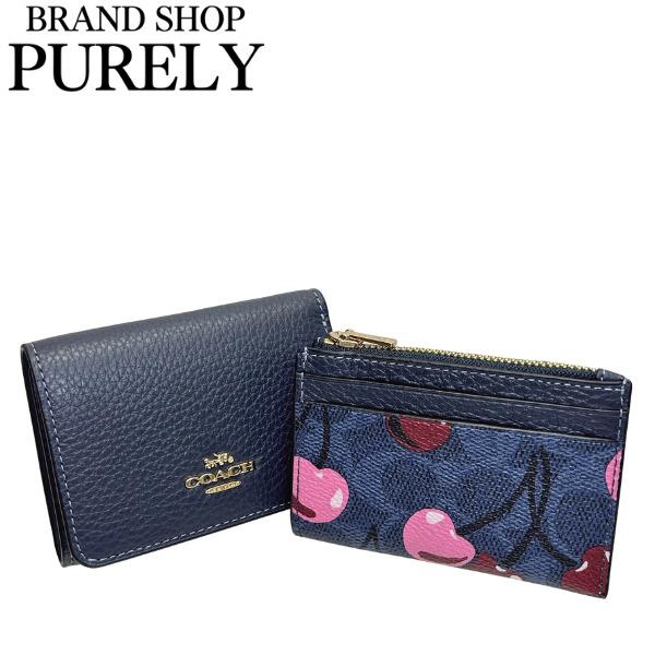 コーチ 財布 レディース COACH カードケース シグネチャー チェリー プリント カード ホルダー ウォレット CZ448 IMDEI デニムマルチ