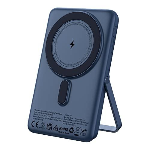 モバイルバッテリー PSE認証 Euker Magsafe対応 ワイヤレス充電 マグネット式 モバイルバッテリー 10000mAh大容量 コンパクト軽量 スタンの通販はau PAY マーケット ...