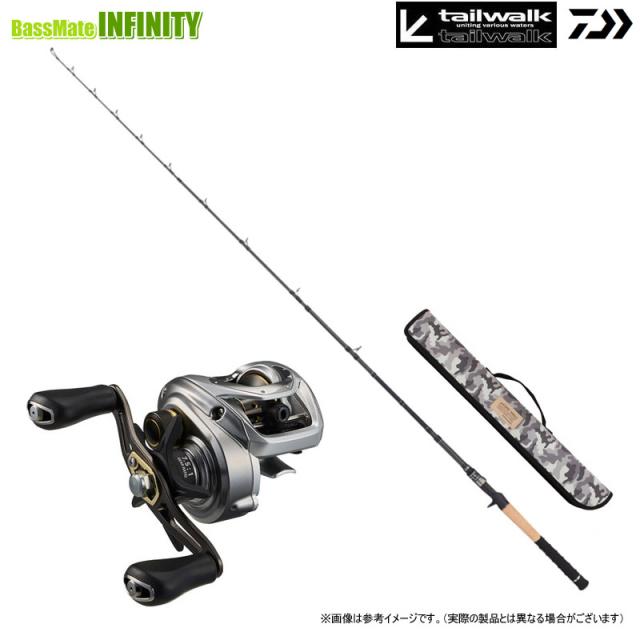 【バス・ナマズ釣り(ベイト)入門セット】●テイルウォーク　ナマゾンモバイリー C5104SXH＋ダイワ　24 バスX 100H (右ハンドル)