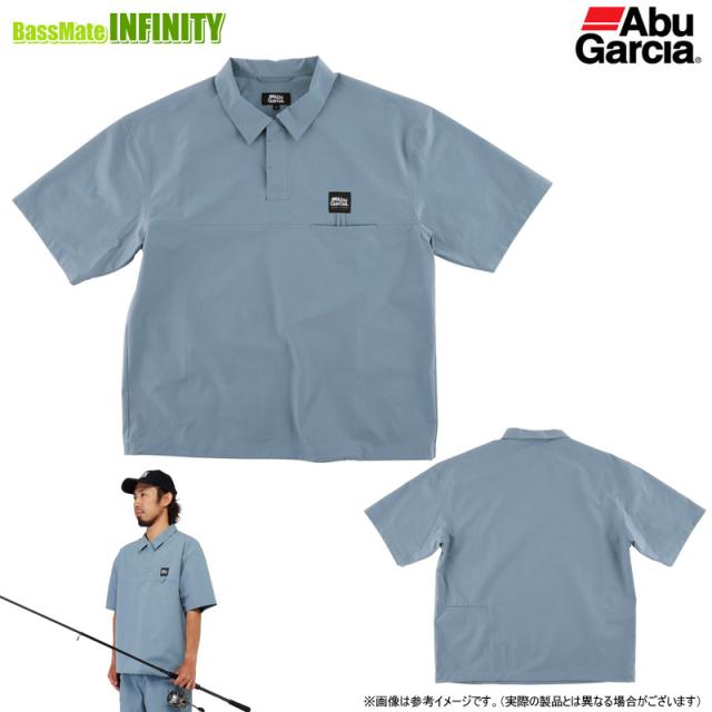 ●アブガルシア Abu　ウォーターレジスタントフィッシング ポロ (ブルーグレー) 【メール便配送可】