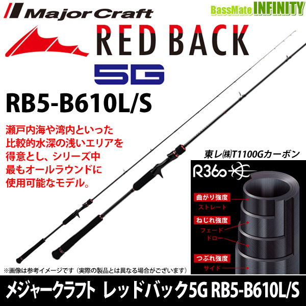 ●【今ならフロロリーダ1点プレゼント！】メジャークラフト　レッドバック 5G RB5-B610L/S ベイトモデル【trsp01】