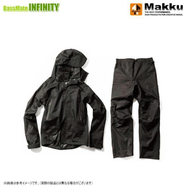 ●マック Makku　ウミ UMI 3レイヤーレインスーツ UM-710J ジュニア 上下セット(ブラック)