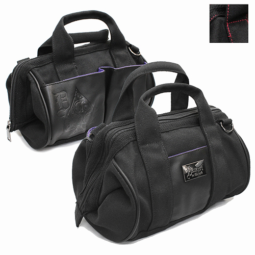 [APPAREL]/ディオラート/Spadeエンブレム ロールボストン ツールバッグ ブラック×ブラック (F) ゴスロリ・パンク/Deorart