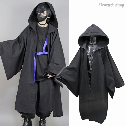 [APPAREL]/ディオラート/着物袖 ロング丈・フード ジャケット ブラック (M) ゴスロリ・パンク/Deorart