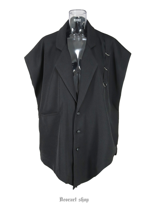 [APPAREL]/ディオラート/オーバーサイズ ゴシック ・ジレ ベスト ブラック (LONG) ゴスロリ・パンク/Deorart