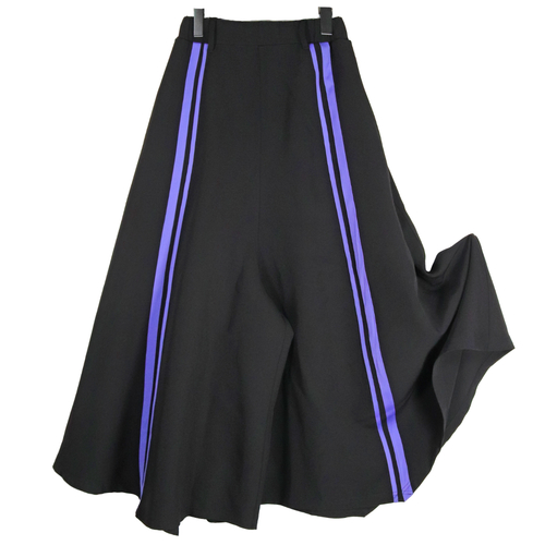 [APPAREL]/ディオラート/サイドライン・スカート風ワイドパンツ ブラック x パープル (M) ゴスロリ・パンク/Deorart