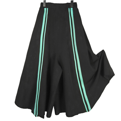 [APPAREL]/ディオラート/サイドライン・スカート風ワイドパンツ ブラック x ミント (L) ゴスロリ・パンク/Deorart