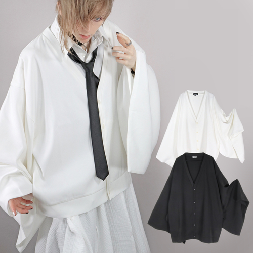 [APPAREL]/ディオラート/オーバーサイズ・ Vカーディガン ( 着物袖・振袖) ホワイト (M) ゴスロリ・パンク/Deorart