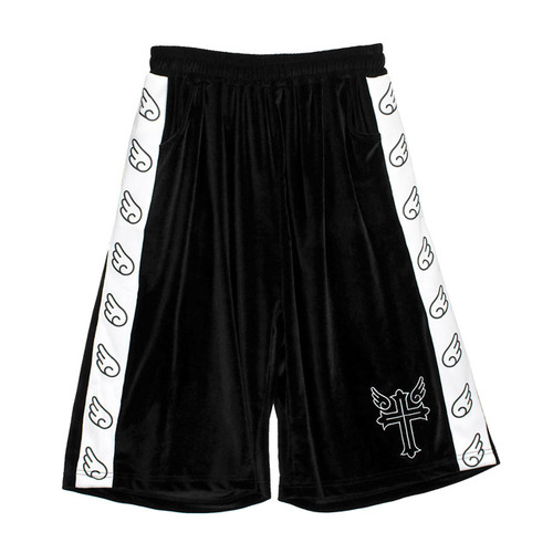 [APPAREL]/リッスンフレーバー/天界のベロアジャージハーフパンツ BLACK (F) ゴスロリ・パンク/LISTEN FLAVOR