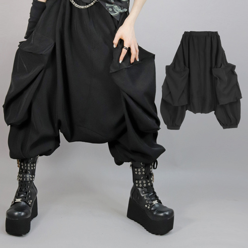 [APPAREL]/ディオラート/ボックスパーツ・サルエルパンツ ブラック (L) ゴスロリ・パンク/Deorart