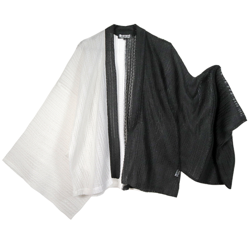 [APPAREL]/ディオラート/[透け感 シアー] キモノ袖 羽織カーディガン [着物袖・振袖] ブラック x ホワイト (M) ゴスロリ・パンク/Deorart