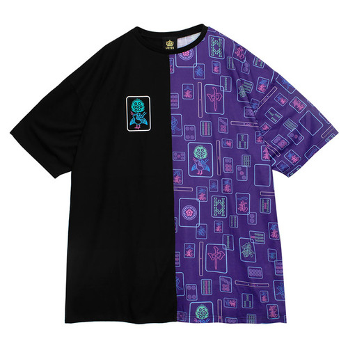 [APPAREL]/リッスンフレーバー/麻雀切替トップス BLACK x PURPLE (F) ゴスロリ・パンク/LISTEN FLAVOR