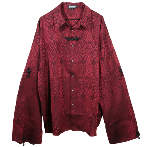 [APPAREL]/ディオラート/キョンシースリーブ・中華 ギャング シャツ [チャイナ柄] レッド (L) ゴスロリ・パンク/Deorart