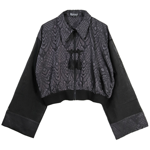 [APPAREL]/ディオラート/袖 シアー・チャイナ柄トッパー [中華柄] ブラック (M) ゴスロリ・パンク/Deorart