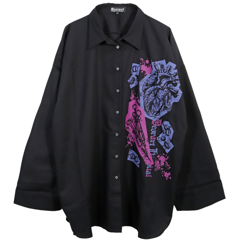 [APPAREL]/ディオラート/オーバーサイズ シャツ [シンゾウ] パープル×ワイン (L) ゴスロリ・パンク/Deorart