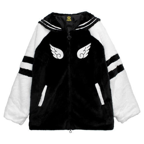 [APPAREL]/リッスンフレーバー/ヘヴンリー セーラーファーブルゾン BLACK (F) ゴスロリ・パンク/LISTEN FLAVOR