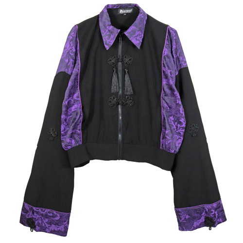 [APPAREL]/ディオラート/[GOTH CHINA] キョンシースリーブ・チャイナ柄ジャケット ブラック×パープル (L) ゴスロリ・パンク/Deorart