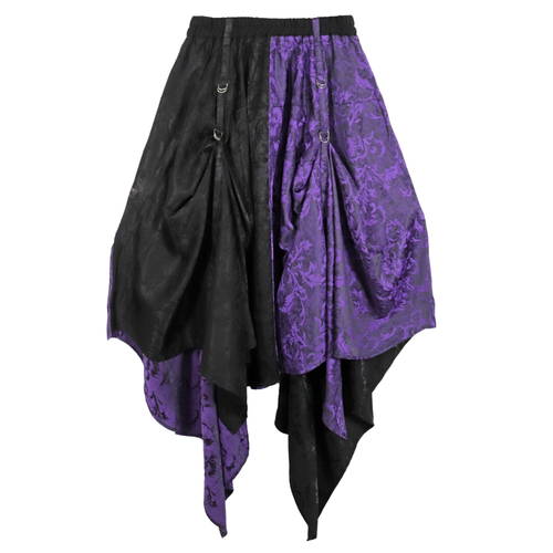[APPAREL]/ディオラート/[GOTH CHINA] 3WAY ユニセックス・スカート[和柄・中華柄] ブラック×パープル (F) ゴスロリ・パンク/Deorart