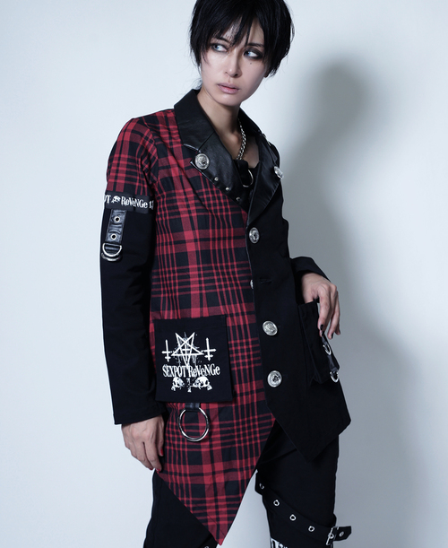 [APPAREL]/セックスポットリベンジ/SATANIC CROSS PUNKISH ジャケット 黒＋赤チェック (L) ゴスロリ・パンク/SEX POT ReVeNGe