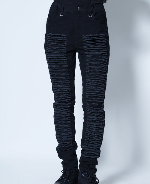 [APPAREL]/セックスポットリベンジ/PUNKISH SLASH STRETCH スキニー パンツ 黒 (M) ゴスロリ・パンク/SEX POT ReVeNGe