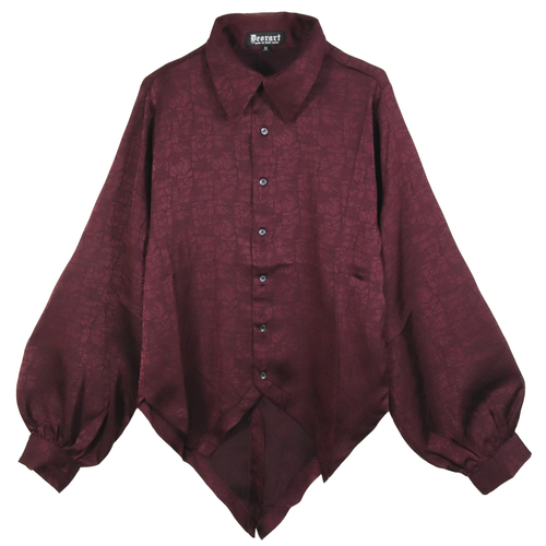 [APPAREL]/ディオラート/ジャガード柄・ヴァンパイア・ ドレスシャツ【 燕尾・エンビ 】 ワイン (L) ゴスロリ・パンク/Deorart