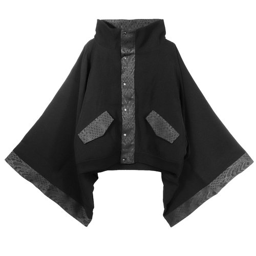 [APPAREL]/ディオラート/中綿・キモノ袖 マントコート [着物袖・和装] ブラック×ブラック (L) ゴスロリ・パンク/Deorart