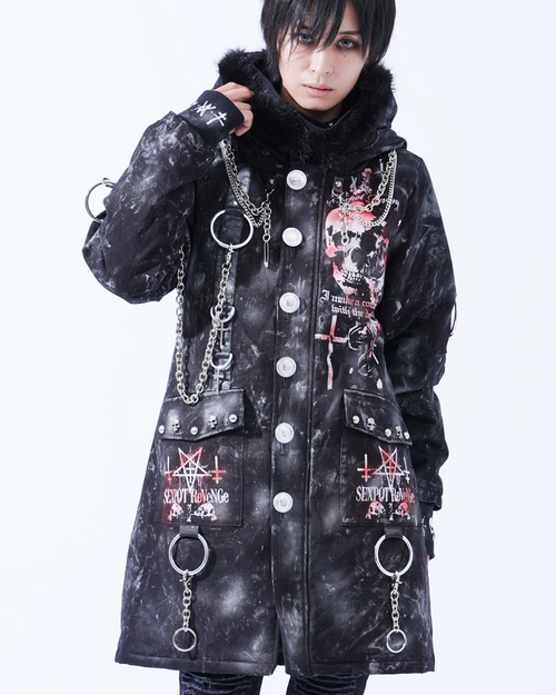 [APPAREL]/セックスポットリベンジ/CUSTOM ROUGE CROSS パンキッシュ コート 黒 (M) ゴスロリ・パンク/SEX POT ReVeNGe