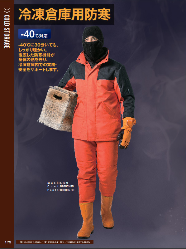 送料無料 サンエス　BO8001　冷凍倉庫用防寒上着　コートのみ