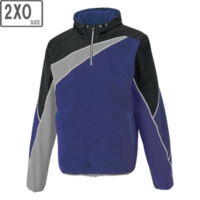 ゼット ZETT フリースハーフジップパーカー 2XOサイズ (Rブルー/ブラック) BOF140-2519