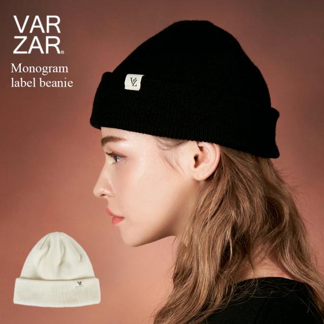 VARZAR バザール Monogram label beanie 【正規品 国内発送 送料無料】 2color モノグラムラベル ビーニー ...