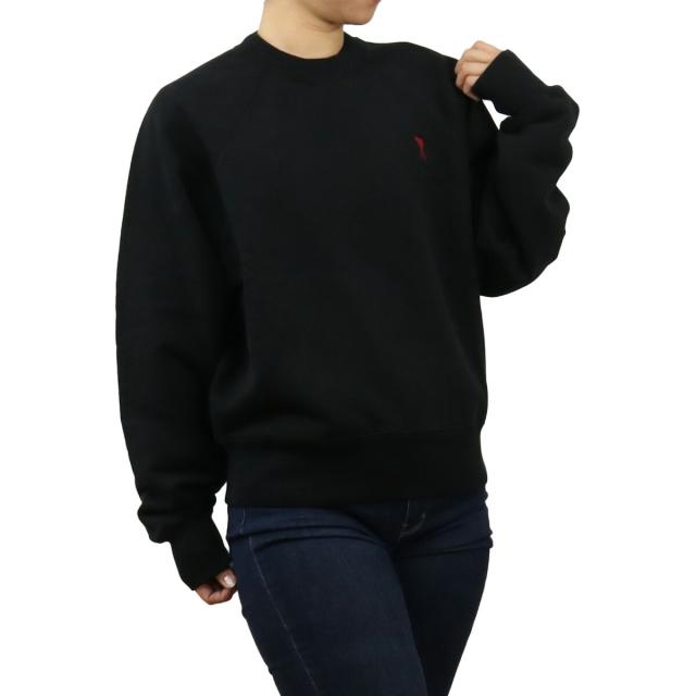 【新品】アミパリス AMI PARIS  ハートロゴ スウェットユニセックス BFUSW005.747　001 BLACK ブラック　apparel-01  win-02m
