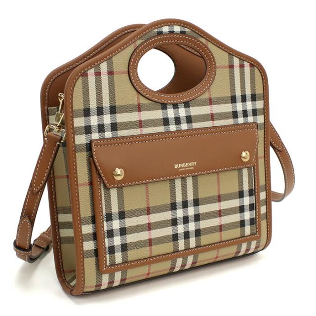 【新品】バーバリー BURBERRY  ハンドバッグ ブランド ショルダー ヴィンテージチェック 8066166　A9534 BRIAR BROWN ブラウン系 bag-01