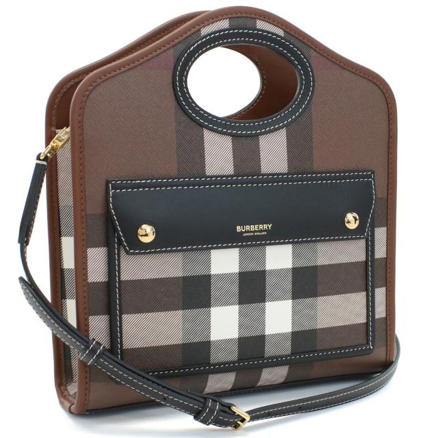 【新品】バーバリー BURBERRY  トートバッグ　ブランド 8071386　A8900 DARK BIRCH BROWN ブラウン系　bag-01 gif-03w