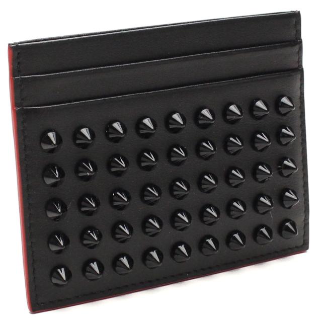 クリスチャン ルブタン Christian Louboutin カードケース 3165091 CM53 BLACK/BLACK ブラック レディース   KIOS スタッズ パスケース スパイク クレジットカード ICカード 定期入れ ブランド  gif-02w fl01-sale