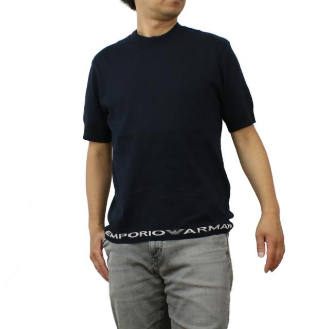 【新品】エンポリオ・アルマーニ EMPORIO ARMANI  メンズ−Ｔシャツ　ブランド 6R1TEB　1JFIZ　0906 NAVY　ネイビー系　apparel-01