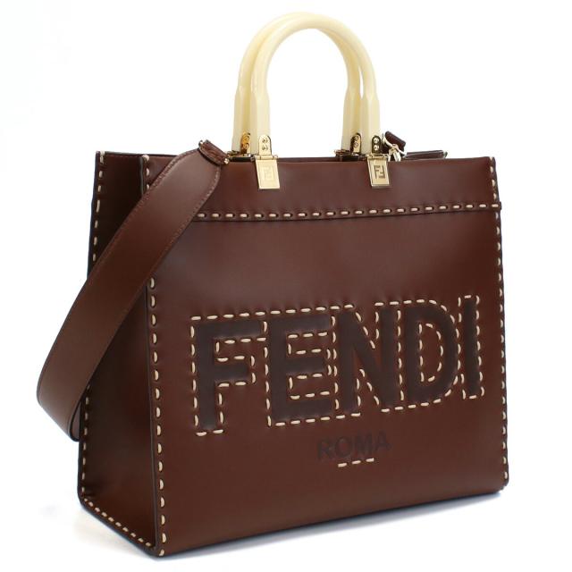 【新品】フェンディ FENDI  トートバッグ ブランド ロゴ ショルダー付 8BH386　AFL5　F1E8Q ブラウン系 bag-01  gif-03w