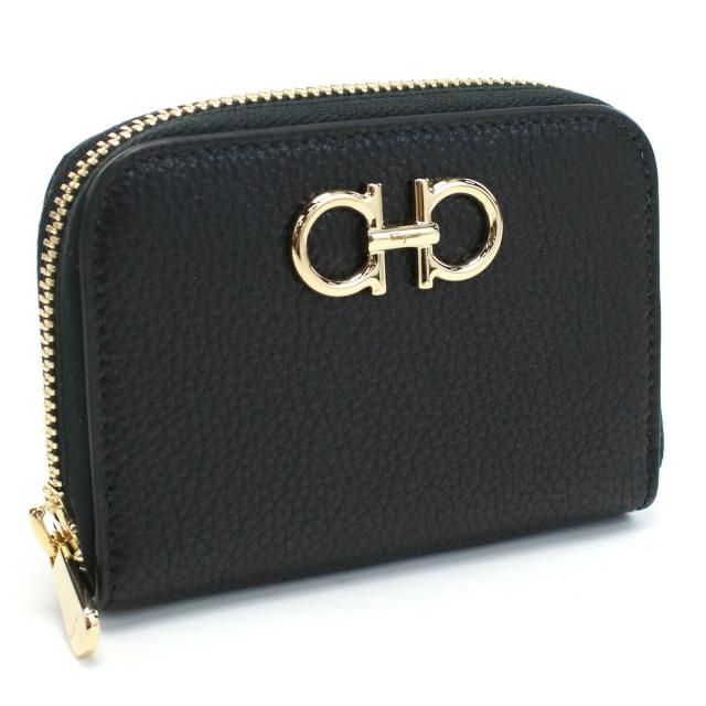 【新品】フェラガモ FERRAGAMO  小銭入れ ブランド　ガンチーニ 22-0406 0758664　NERO ブラック　wallet-01　mini-01