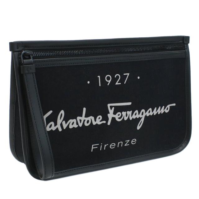 【新品】フェラガモ FERRAGAMO  クラッチバッグ ブランド 24-0971 0757845　NERO ブラック seco-01 cp05