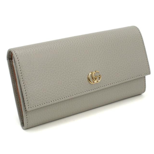 【新品】グッチ GUCCI PETITE MARMONT ダブルG コンチネンタルウォレット 二つ折り長財布 小銭入付き 456116　CAO2G　1443 グレー系 wallet-01