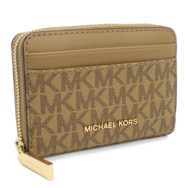 【新品】マイケルコース MICHAEL KORS JET SET 小銭入れ ミニ財布 32R5GJ6Z5V　297 HUSK ブラウン系 mini-01 wallet-01