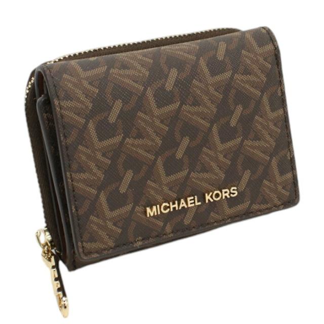 【新品】マイケルコース MICHAEL KORS EMPIRE 三折財布小銭入付き　ブランド 32S4G8ED8B　227 BRN-LUGGAGE ブラウン　wallet-01