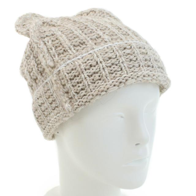 【新品】エムエムシックス MM6  レディース ニット帽 ブランド S52TC0050　S18051　106M ベージュ系 cap-01 warm-01