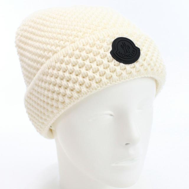 モンクレール MONCLER  メンズ ニット帽 ブランド 3B00021 BERRETTO TRICOT M1282 034 ホワイト cap-01