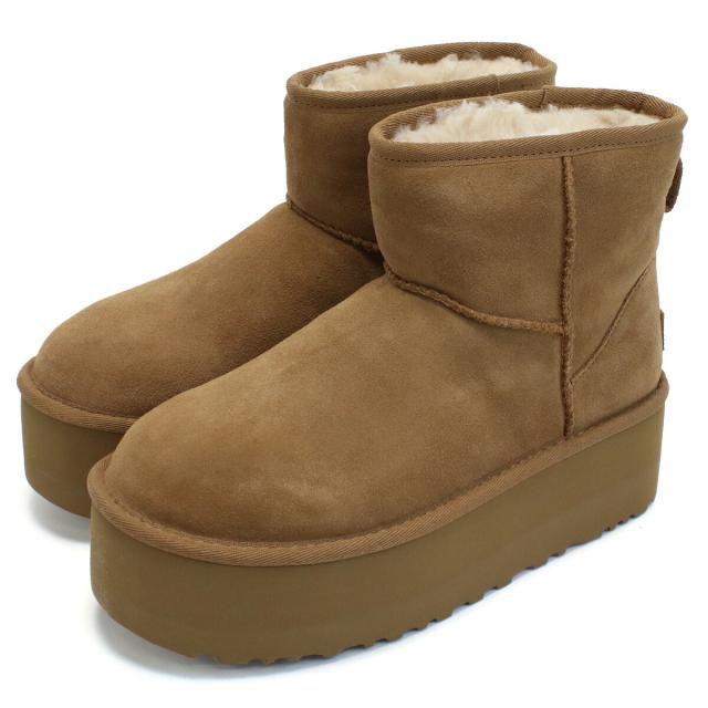 【新品】アグ UGG  ムートンブーツ CLASSIC MINI PLATFORM クラシック ミニ プラットフォーム 1134991　CHE ブラウン系 shoes-01 win-03w